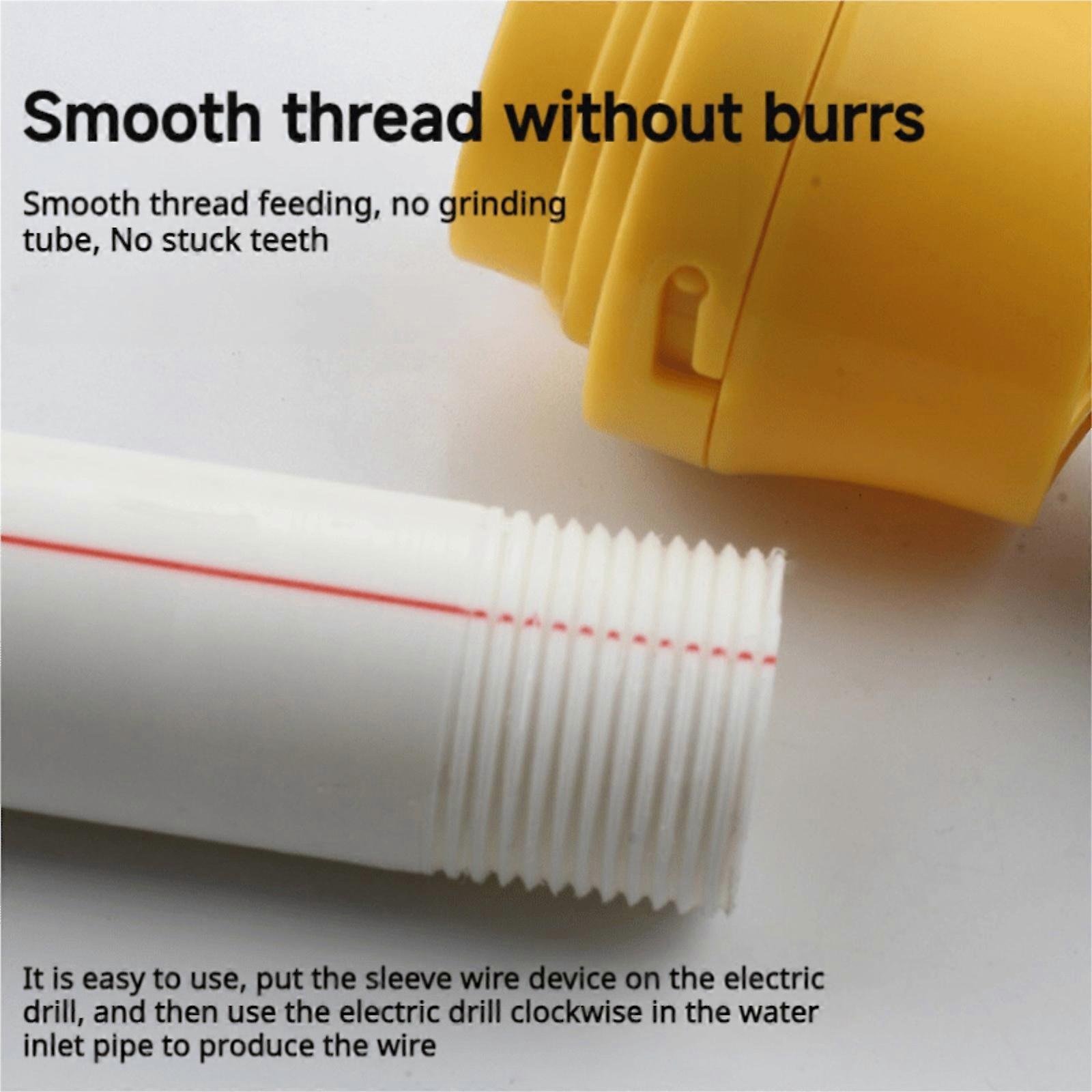 Drill PVC Thread Maker Tool Plastic Pipe Tap Die Set Pipe Threader Kit ...