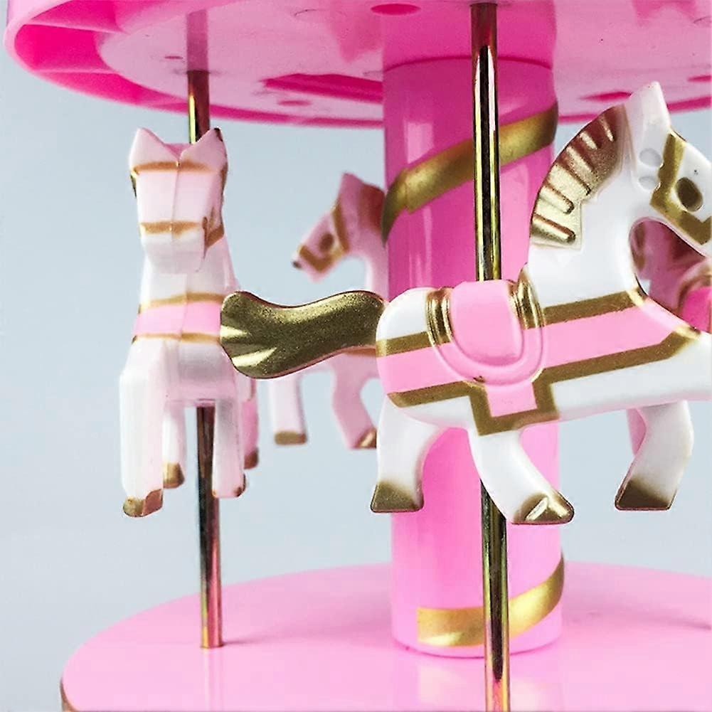 Carousel Music Box, 4-Horse Rotating Carousel Merry-go-Round Music Box Carousel Horse Music Box ...