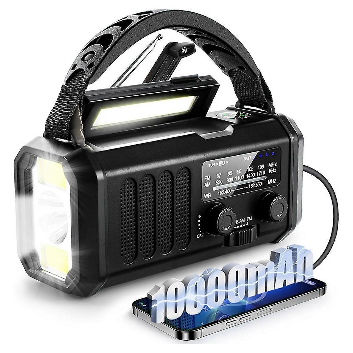 Emergency Weather Radio FM/AM/,Portable Hand Crank Radio,Flashlight ...