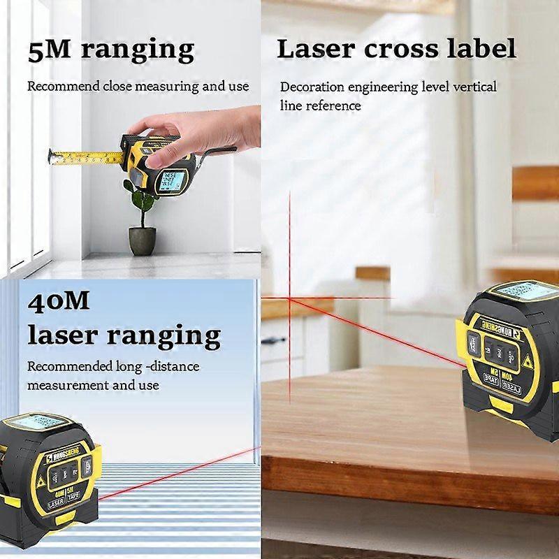 3 In 1 Laser Tape Measure Meter Infrared High-precision Intelligent ...