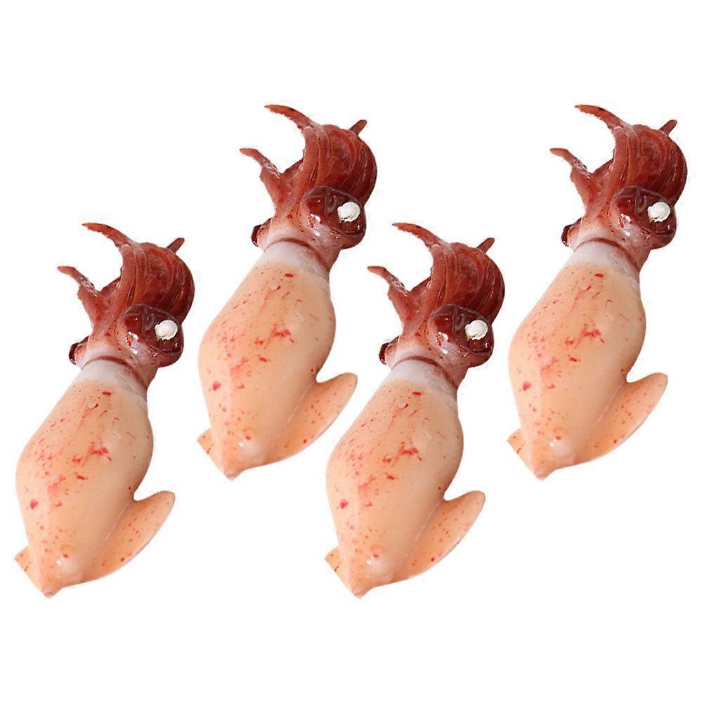 4Pcs Artificial Squid Realistic Food Model Lifelike Meat Food Prop ...