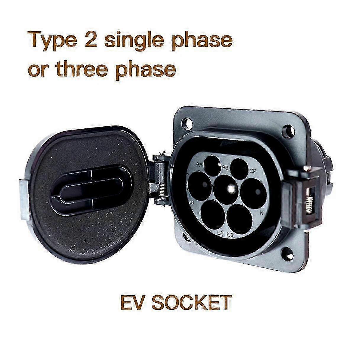 Electric Vehicle Charging Evse Socket Type 2 32A 1P 3 Phase IEC 62196-2 ...