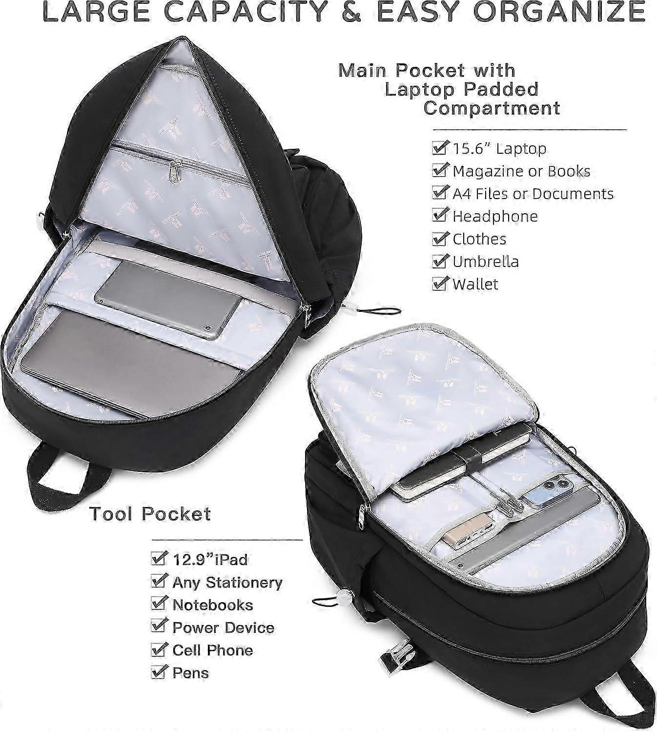 Laptop Backpack 15.6 Inch Kids Elementary Middle High School Bag College Backpacks Anti Theft ...