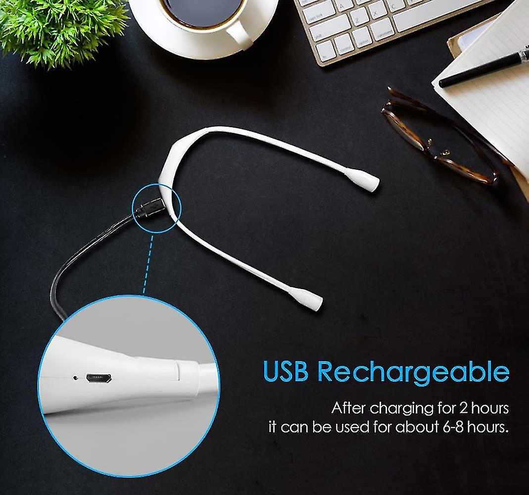 Led Neck Reading Light, Rechargeable 4-led Hug Led Reading Neck Light ...