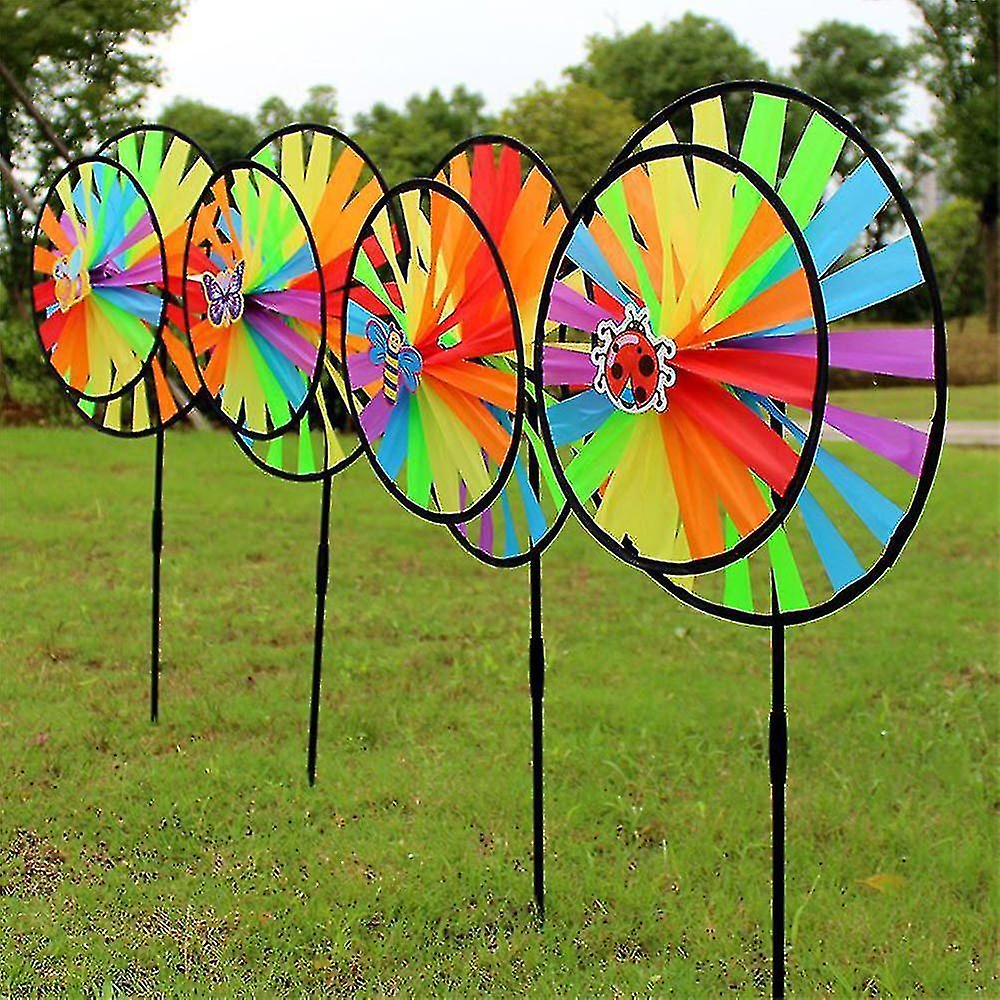 Double-layer Rainbow Wind Spinners Outdoor Windmill Garden Decorations ...