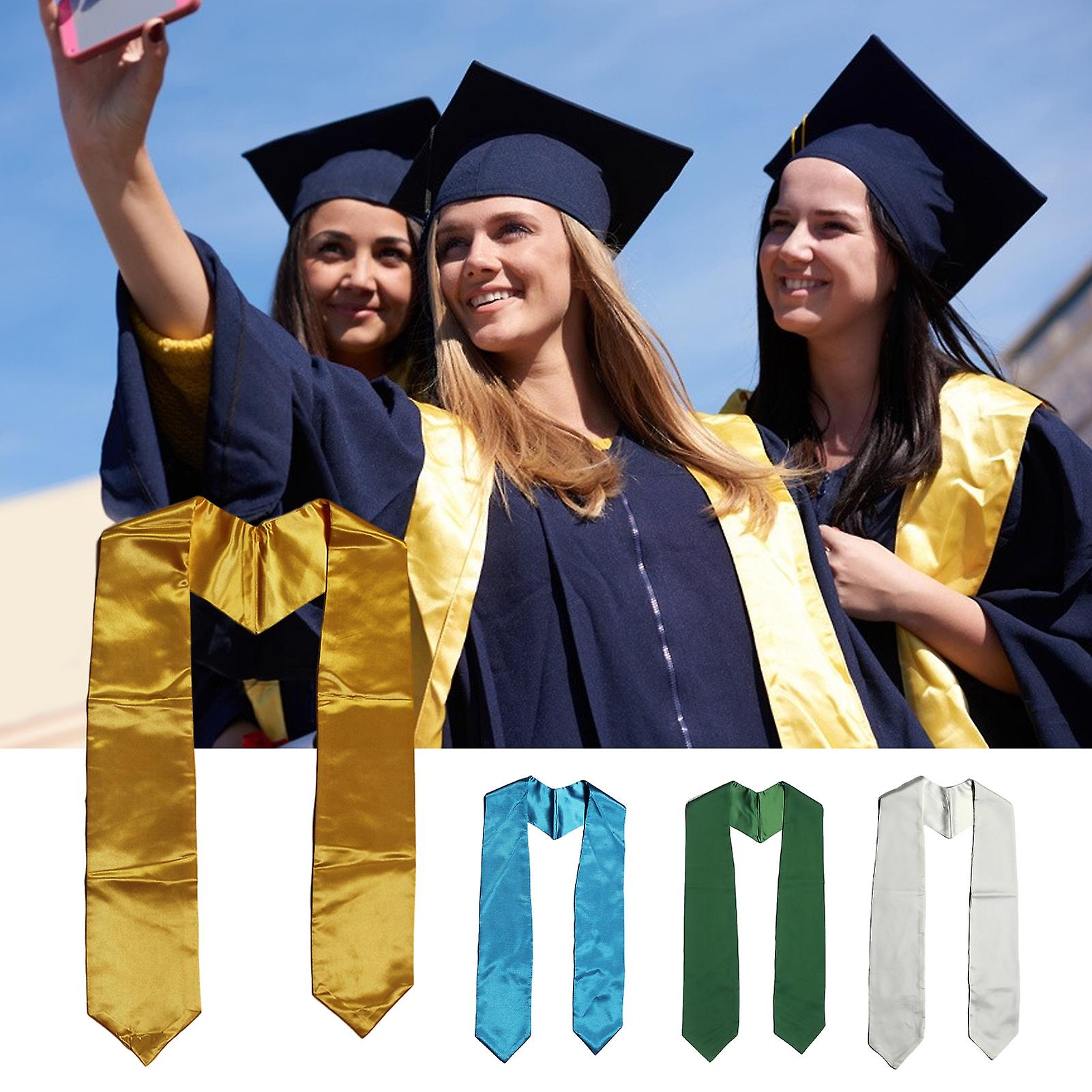 Mengxi Graduation Stole Super Soft Vibrant Color Faux Silk Unisex Adult ...