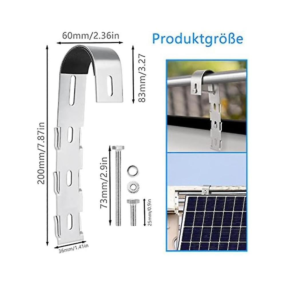 Solar Module Holder Balcony, Stainless Steel Hooks For Balcony Railing ...