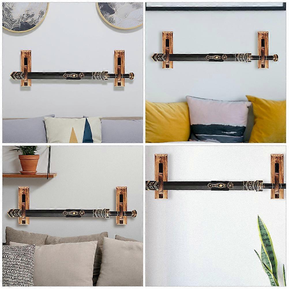 2Pcs Wall Mount Sword Rack Wooden Sword Display Holder Sword Storage ...