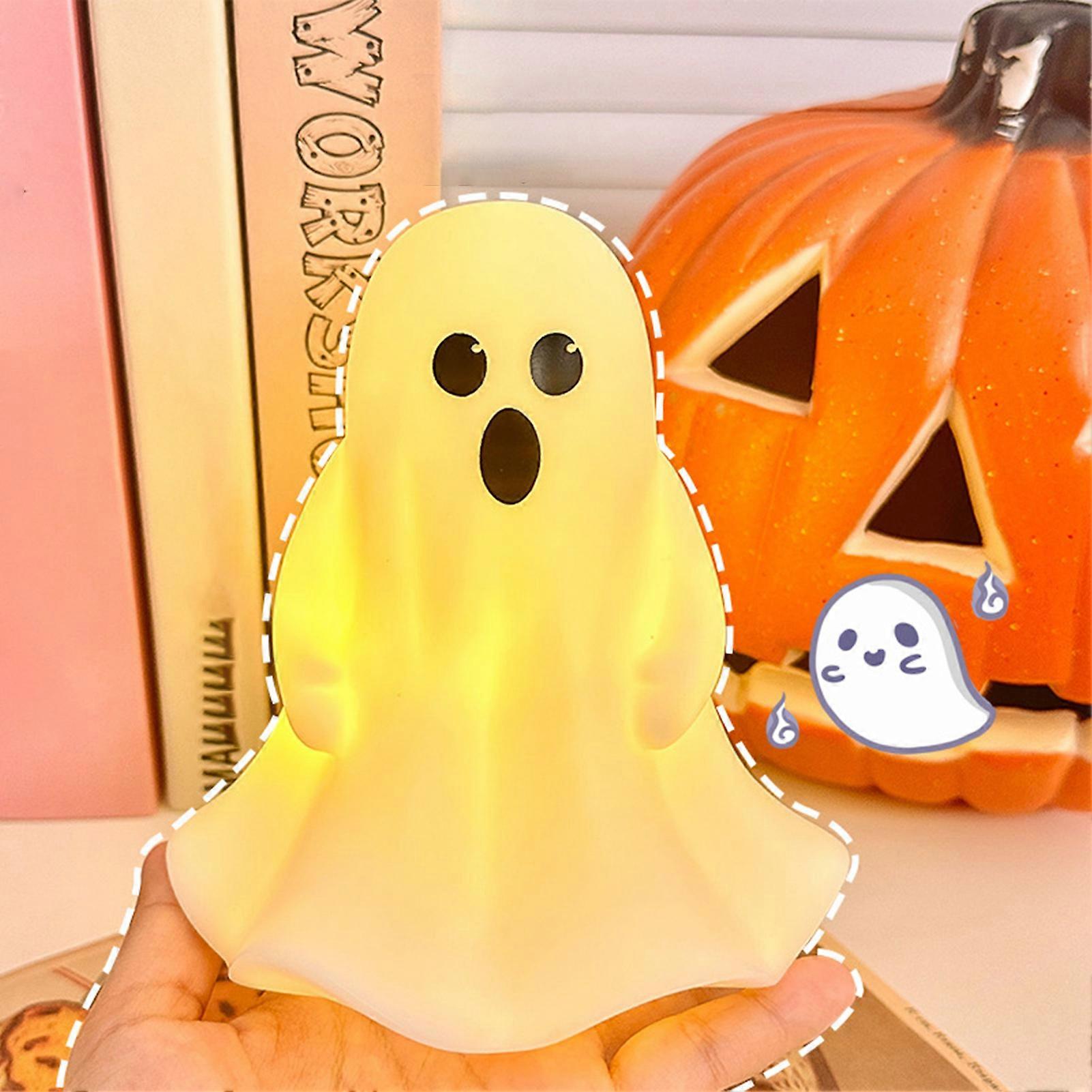 Cute Ghost Statue LED Night Lamp Soft Glow Flicker Free Energy-Saving ...