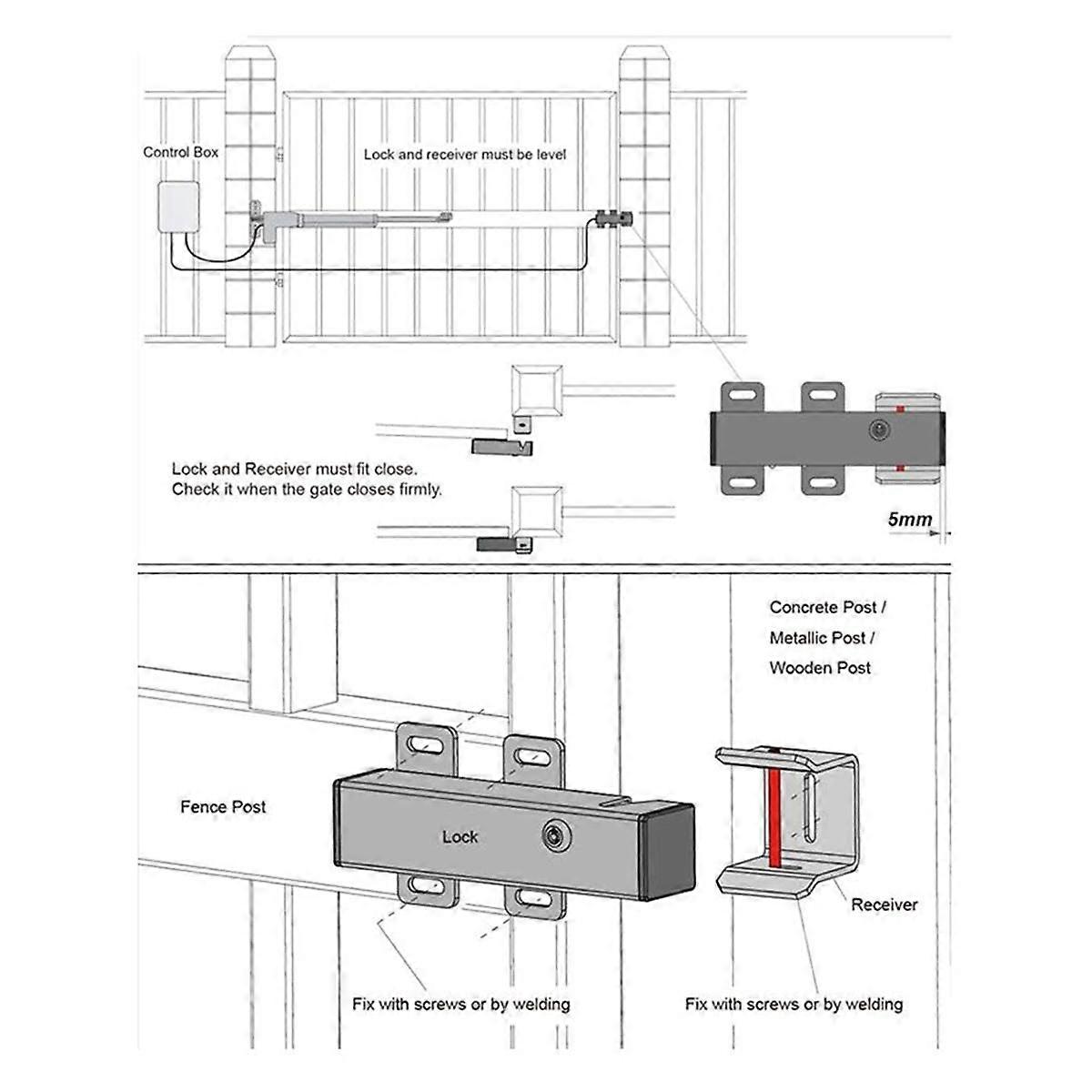 24V Outdoor Waterproof Automatic Sliding Door Lock for Electric ...
