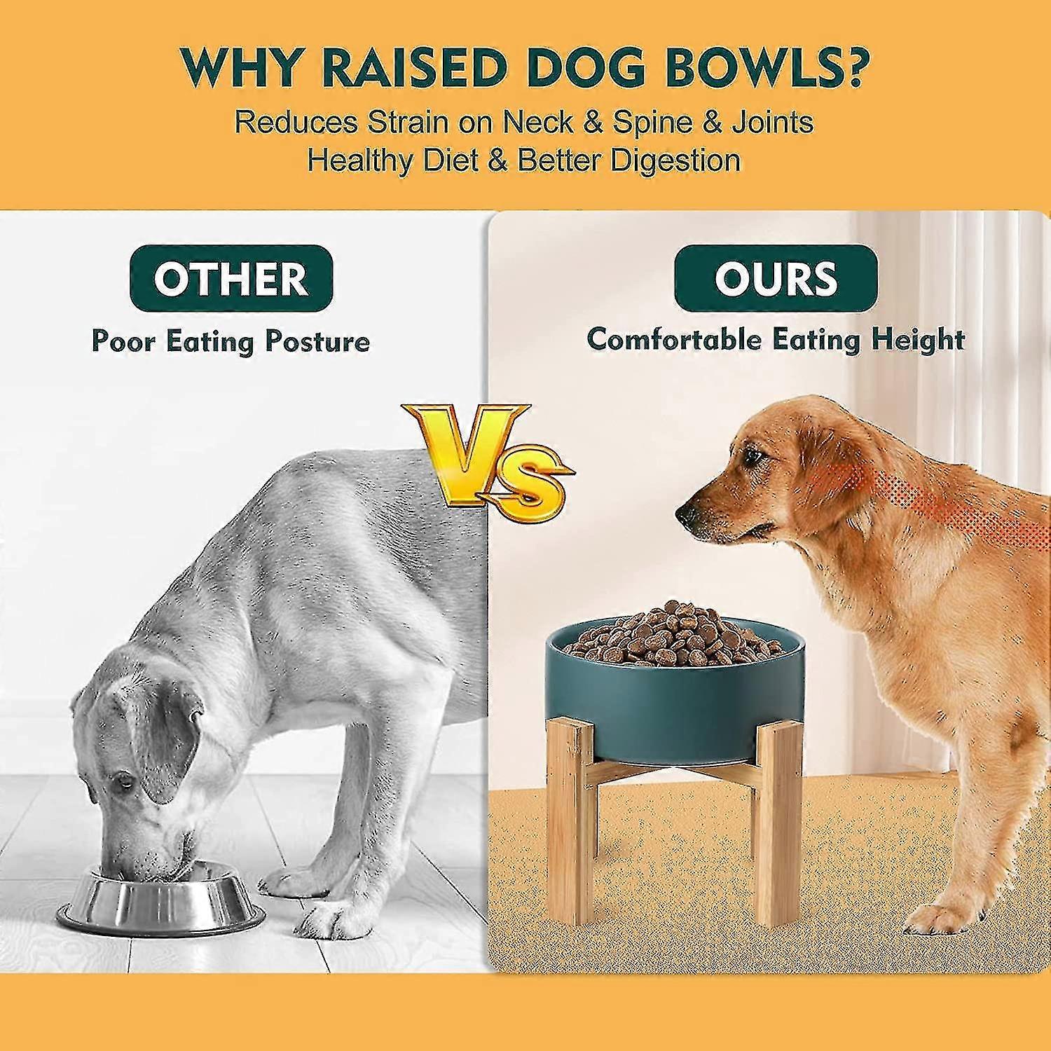 White Ceramic Elevated Cat Bowl, Cat Food Tray With Stand, Raised Cat ...