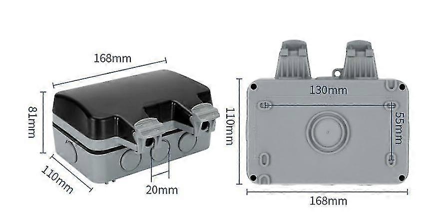 Outdoor Socket, Weatherproof Storm Rcd Socket Double Switched 13 A Ip66 ...