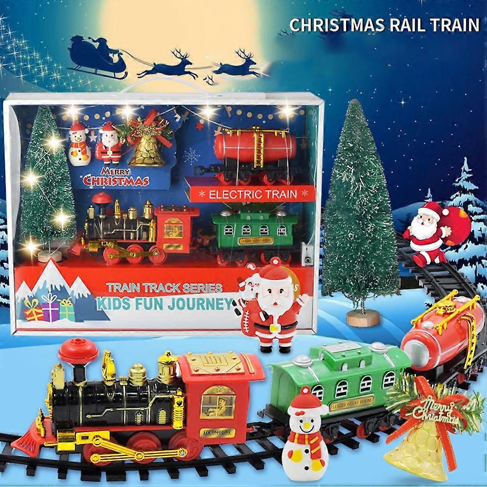 Christmas Train Set Electric Train with Lights and Music Railway Tracks ...