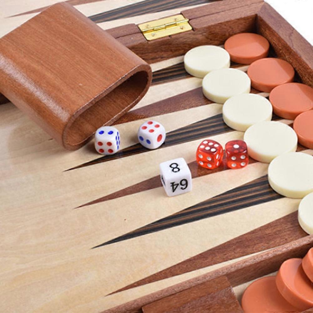 Wooden Backgammon Box Solid Wood Baccarat Chess Set Toy,17-inch Board ...
