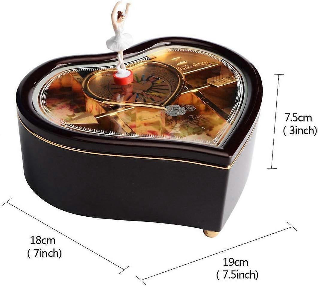 SBSG Music Box with Beautiful Dancing Ballerina - Heart-shaped Vintage ...