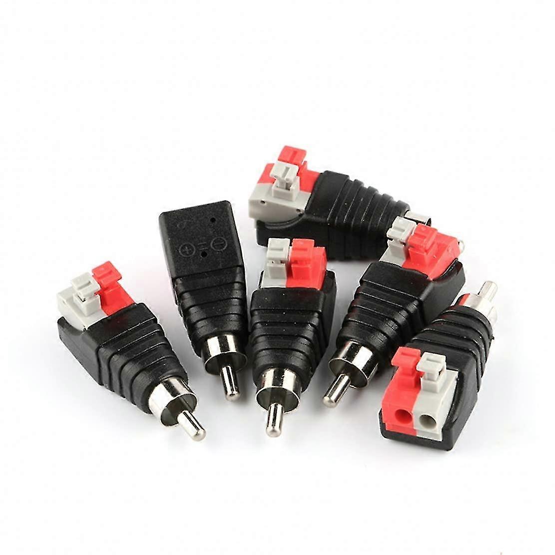 Pack Of 10 Rca To Speaker Cable Adapter, Subwoofer, Phono Rca Male To Av 2 Female Screw ...