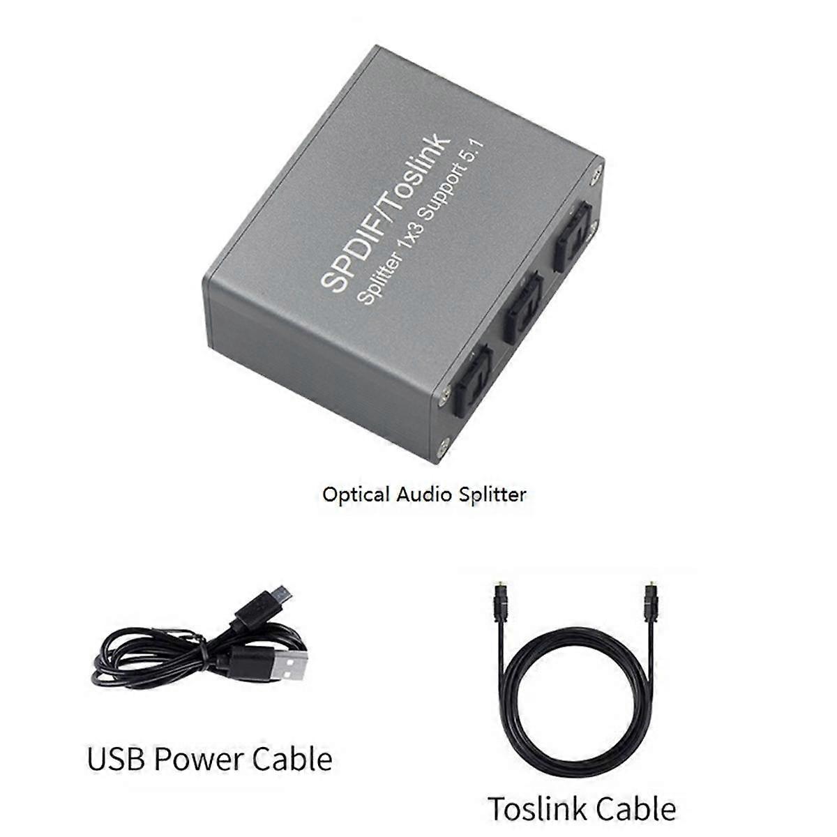 Digital Optical Audio Splitter Digital SPDIF TOSLINK Optical Fiber ...