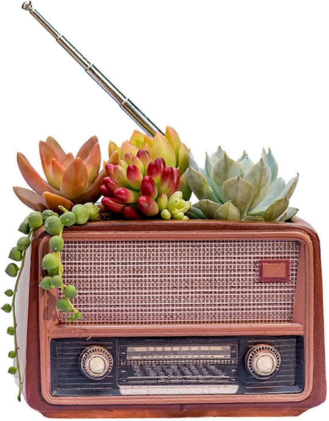 Flower Pots - Retro Cabinet Shape Pot,Stunningly Detailed Retro Art ...