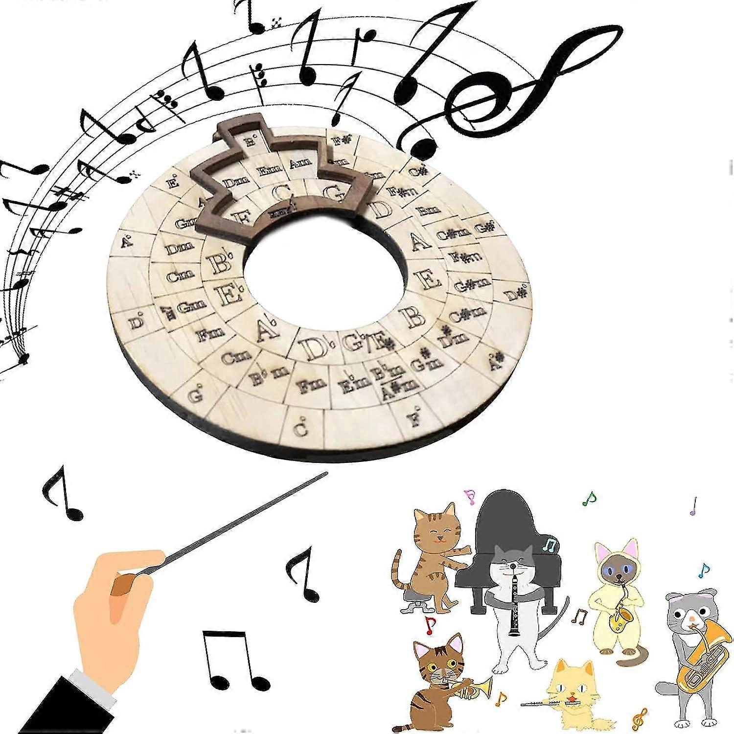 Wooden Melody Tool,circle Of Fifths Wooden Wheel And Musical ...