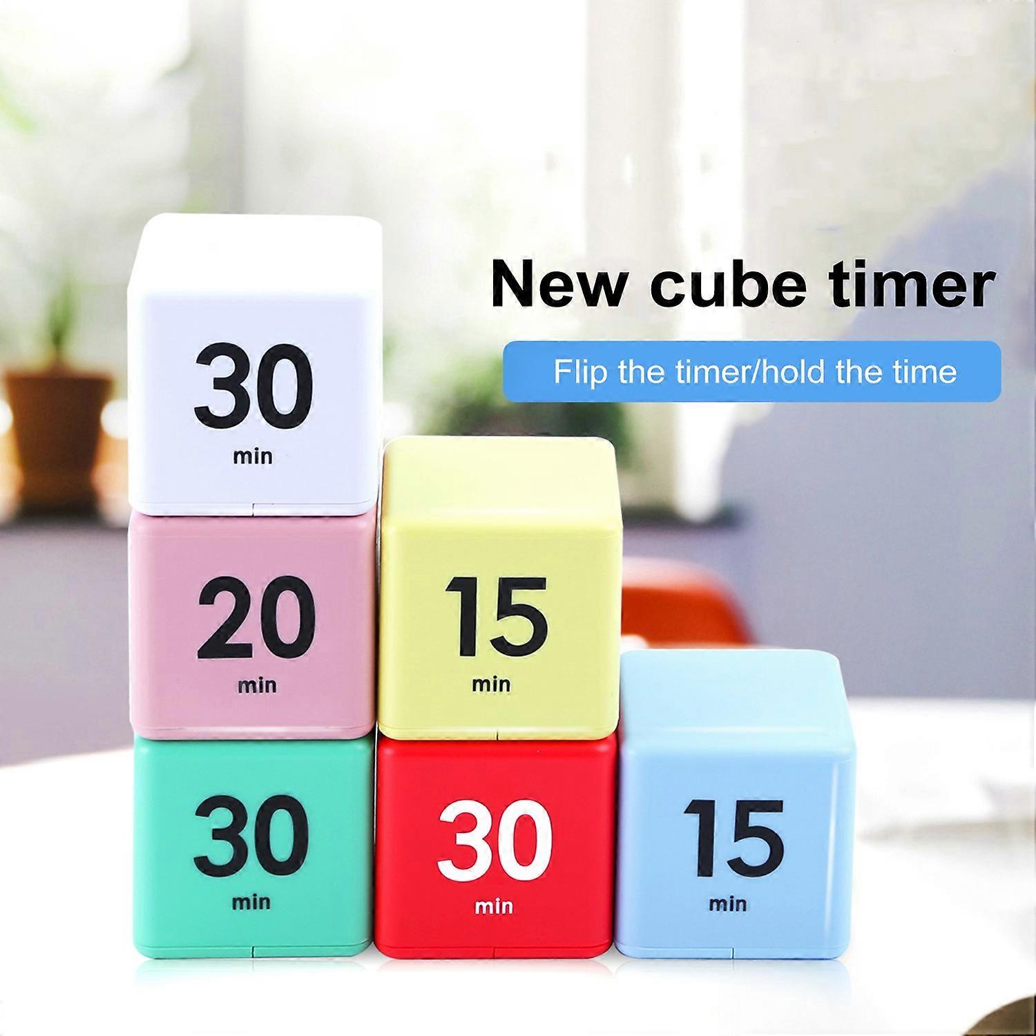 Cube Timer 15/20/30/60 Minutes Countdown Rotation Timer for Tasks Work ...