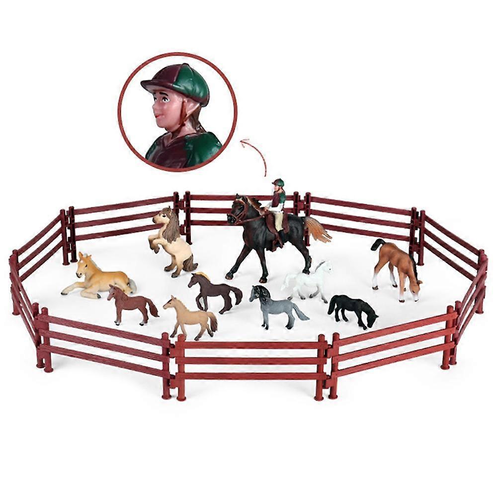 Simulation Horse and Horseman Figure Model with Fence Farm Simulation ...