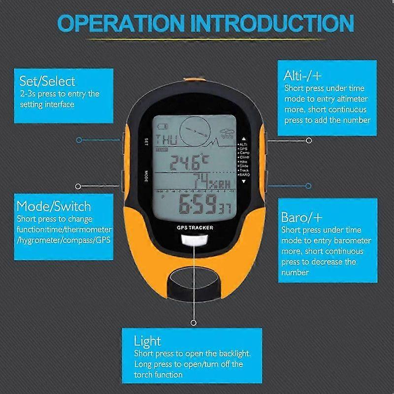 Digital Altimeter, GPS Navigation Receiver Digital Altimeter Barometer Compass Thermometer ...