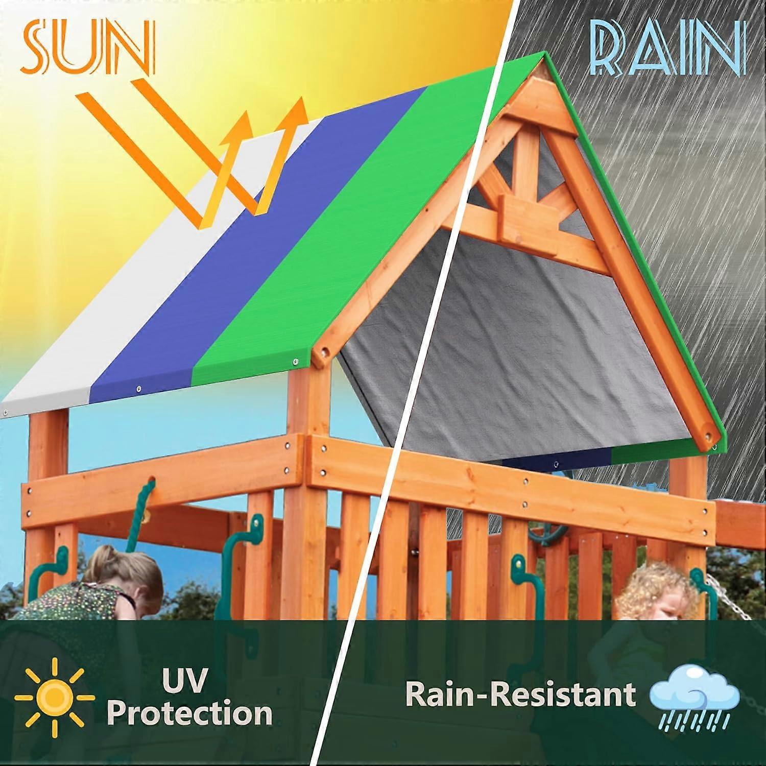 Swing Set Replacement Tarp, 52 x 90 Inches Kids Playground Roof Canopy ...