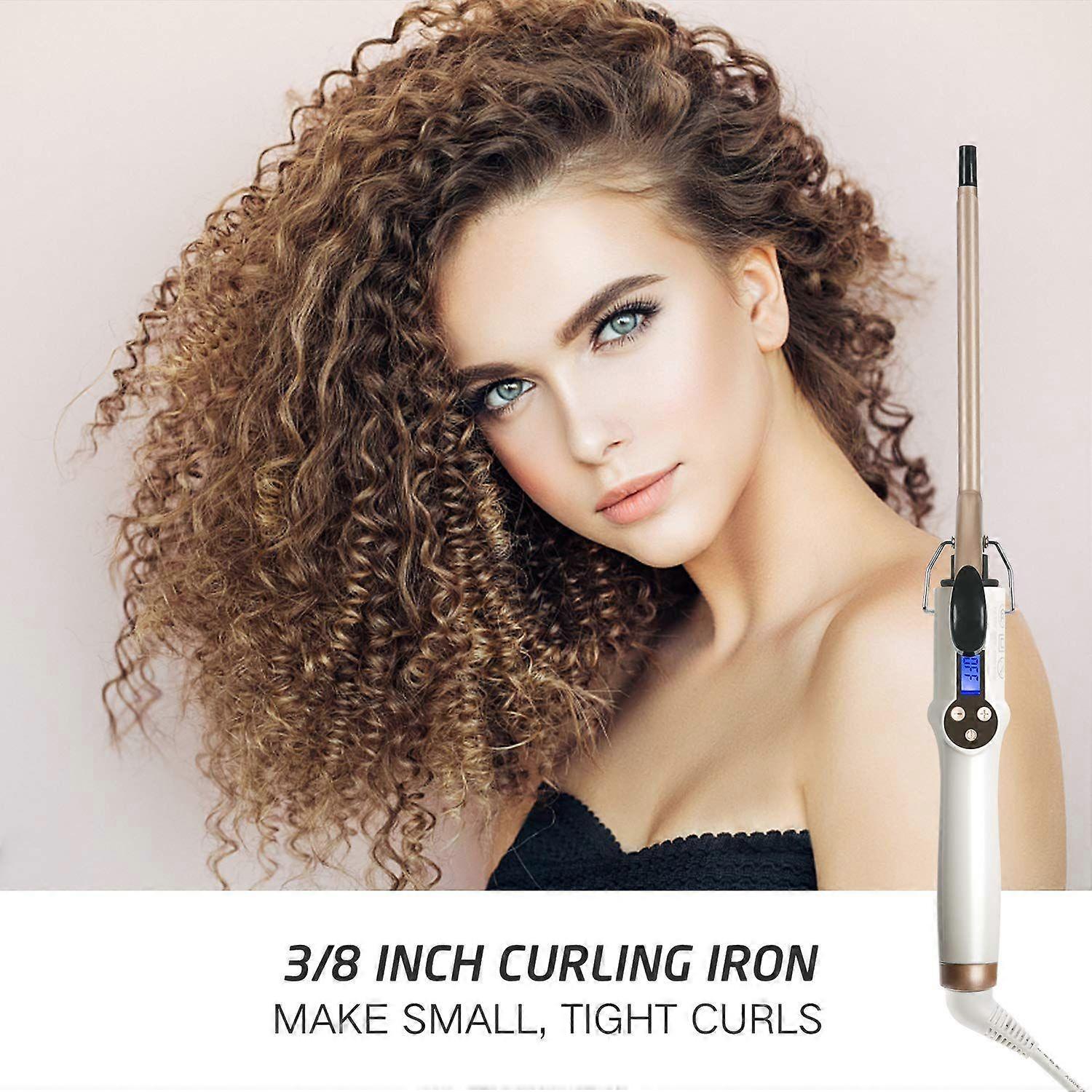 SCSYV 9mm Curling Iron Professional, 3/8 Inch Ceramic Tourmaline Curl ...