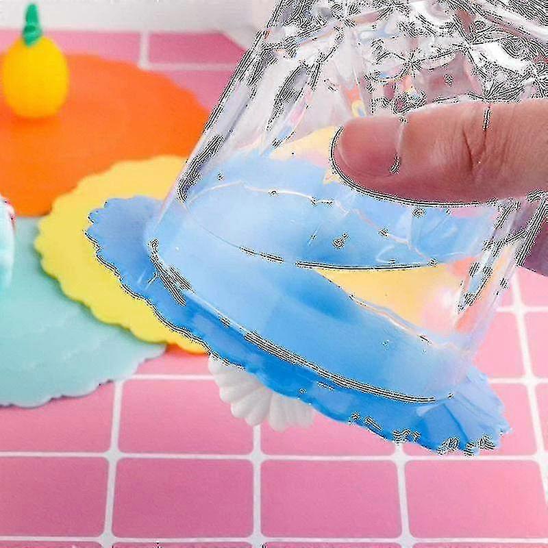 8-Piece Food Grade Silicone Cup Lids - Anti-Dust Drinking Glass Cover ...