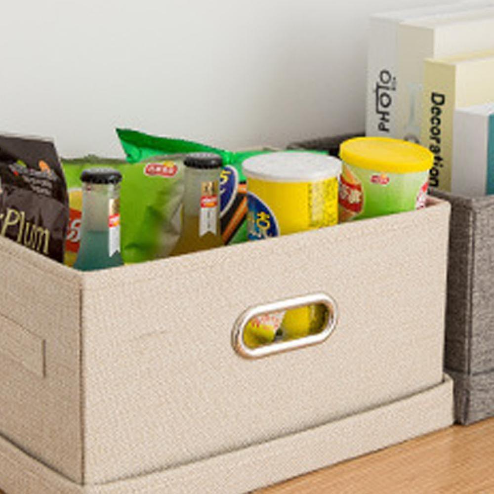 Linen Fa Stora Bin With Lid Foldable Stora Box Izer Stora Basket ...
