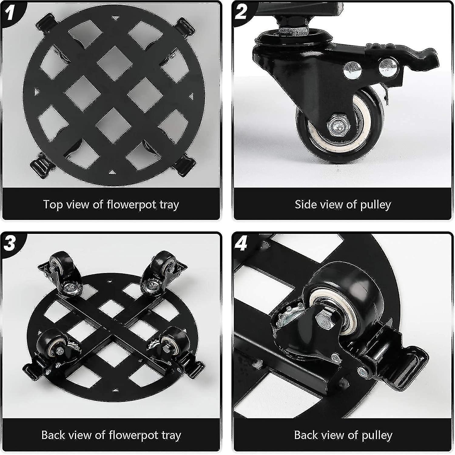 Flower Pot Stand Square Shape Flower Pot Caster Iron Heavy Duty Plant ...