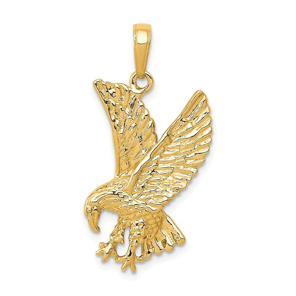 16mm 14k Solid Textured Polished Gold Eagle Charm - 2.5 Grams - Charm ...