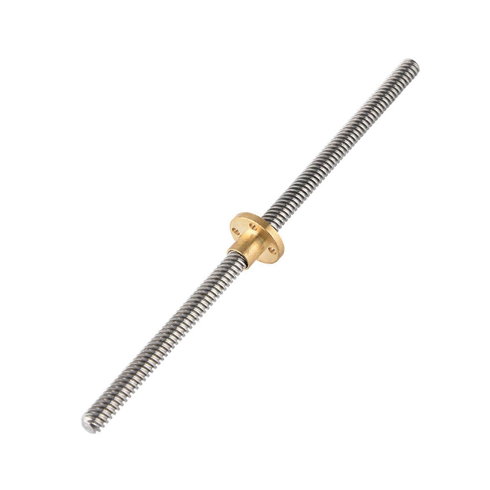 T8 8mm Trapezoidal Stainless Steel Threaded Rod Lead Screw & Brass Nut ...