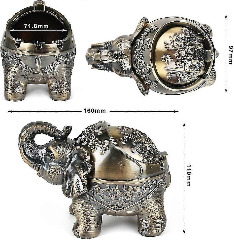 Vintage Windproof Ashtray, Elephant Shape Ashtray (Bronze) | Fruugo UK
