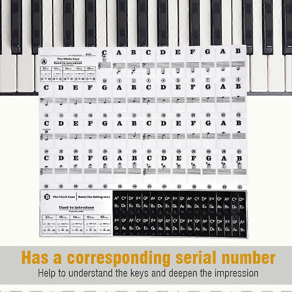 Piano Keys Sticker Set for Key Keyboards Removable for Beginners T21 ...