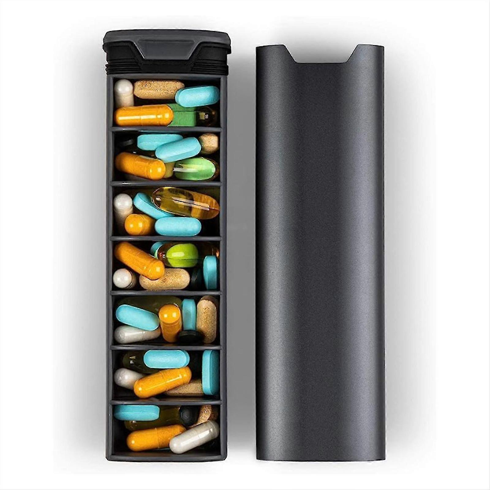 Pill Organizer 7 Day, Premium Daily Pill Box Weekly Travel Pill Case ...