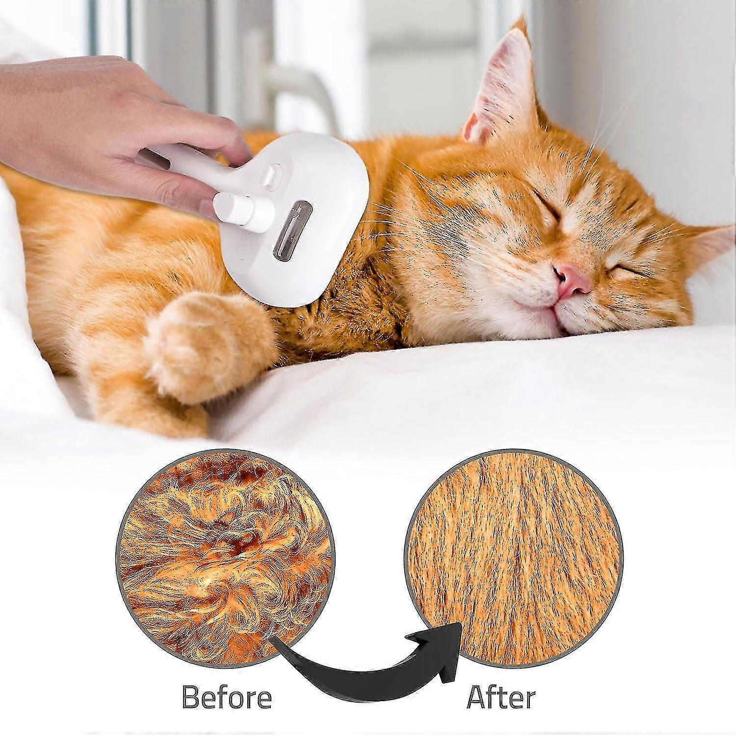 Cat Steam Brush, Cat Steamy Brush With Release Button, Self Cleaning ...