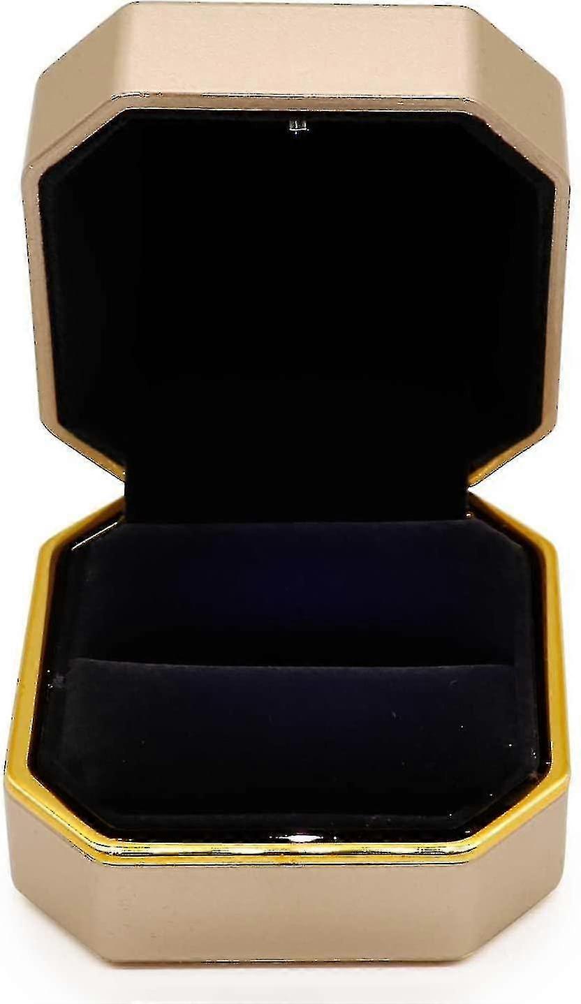 Luxury Ring Box, Square Velvet Wedding Ring Case Jewelry Gift Box With ...