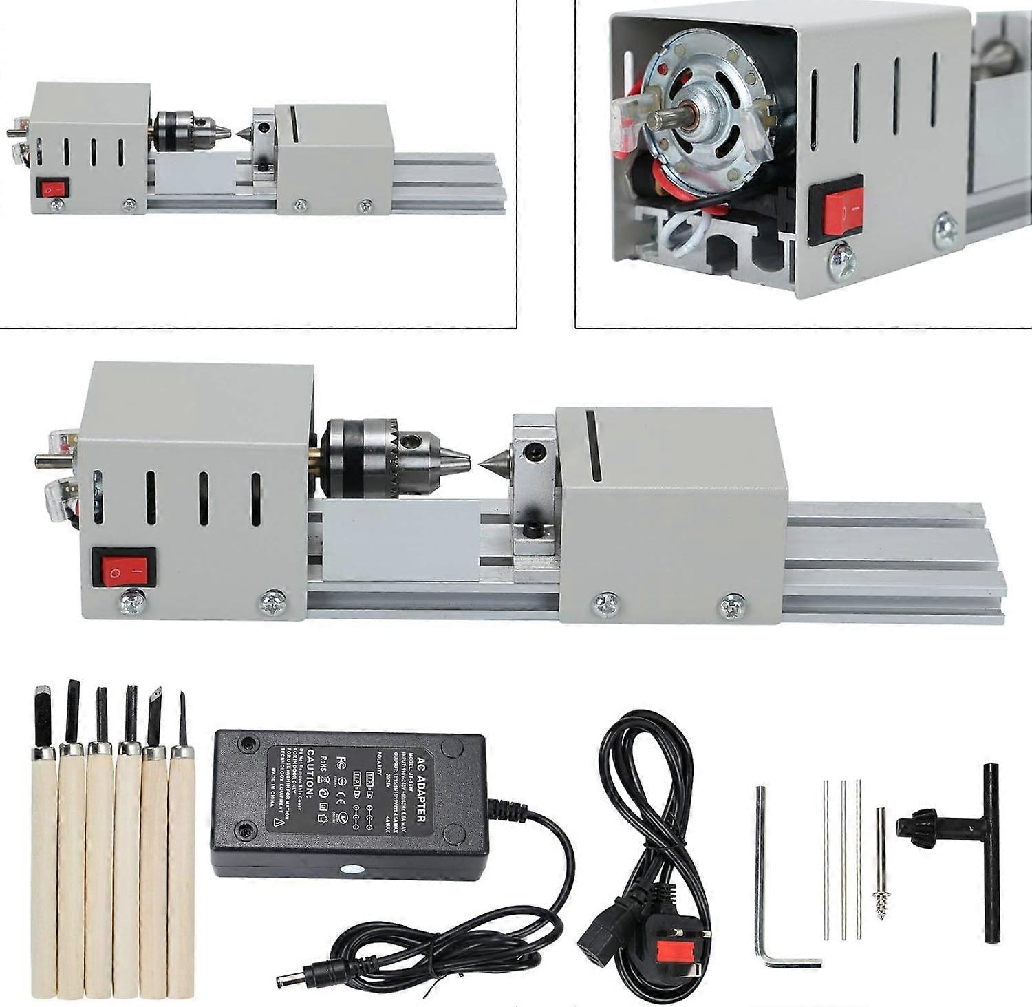 6 in 1 Mini tornio per la lavorazione del legno Multi Metal FAI DA TE ...