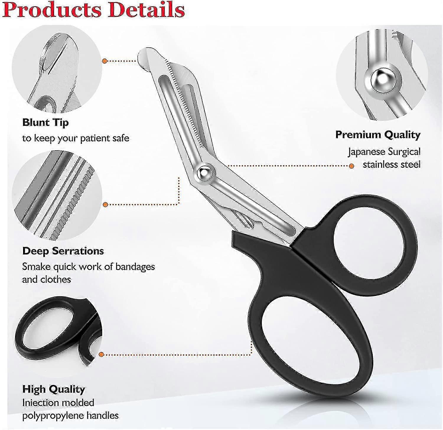 Trauma Shears, 3 Pack Medical Scissors, Premium Bandage Scissor For ...