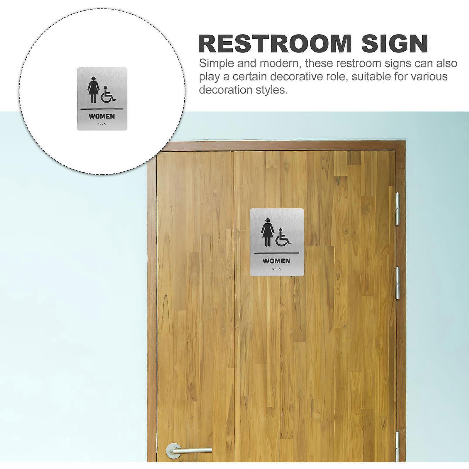 Restroom Sign Women Bathroom Sign Metal Sign Toilet Identification Sign ...