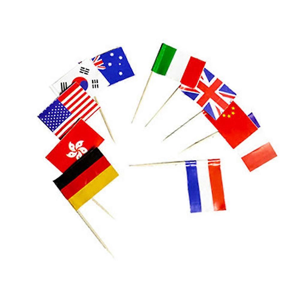 100 Pcs Cupcake Country Flags World Country Stick Flags Party Flag ...