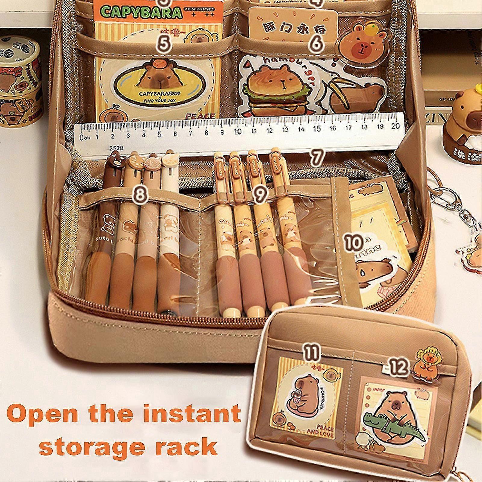 Cute Capybara Pencil Case, Capybara School Supplies, Wide Opening Mouth ...