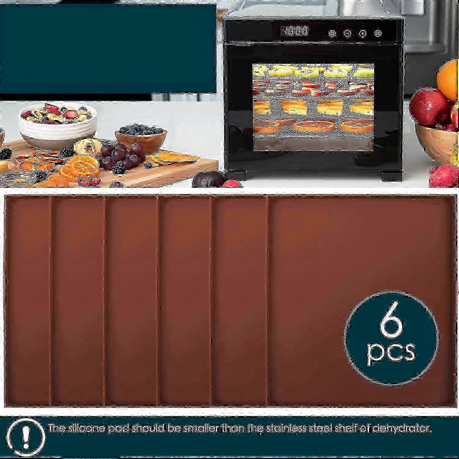 6 Pack Non-Stick Silicone Dehydrator Sheets Ideal for Drying Meat ...