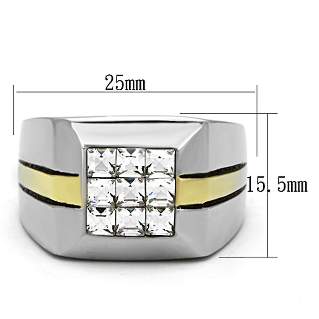 Two-Tone IP Gold (Ion Plating) Stainless Steel Ring with Top Grade ...