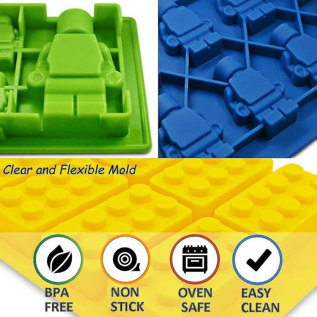 Bricks Mold,silicone Molds Set For Building Blocks And Robots Birthday ...