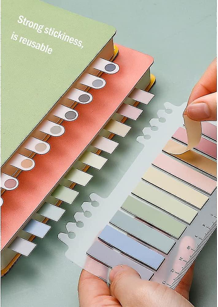 6 Pack 1200 Pieces Index Tabs With Ruler,writable And Repositionable ...