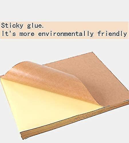 100 Sheets A4 Self Adhesive Kraft Paper 21 X 29.7cm, 80g Printable ...