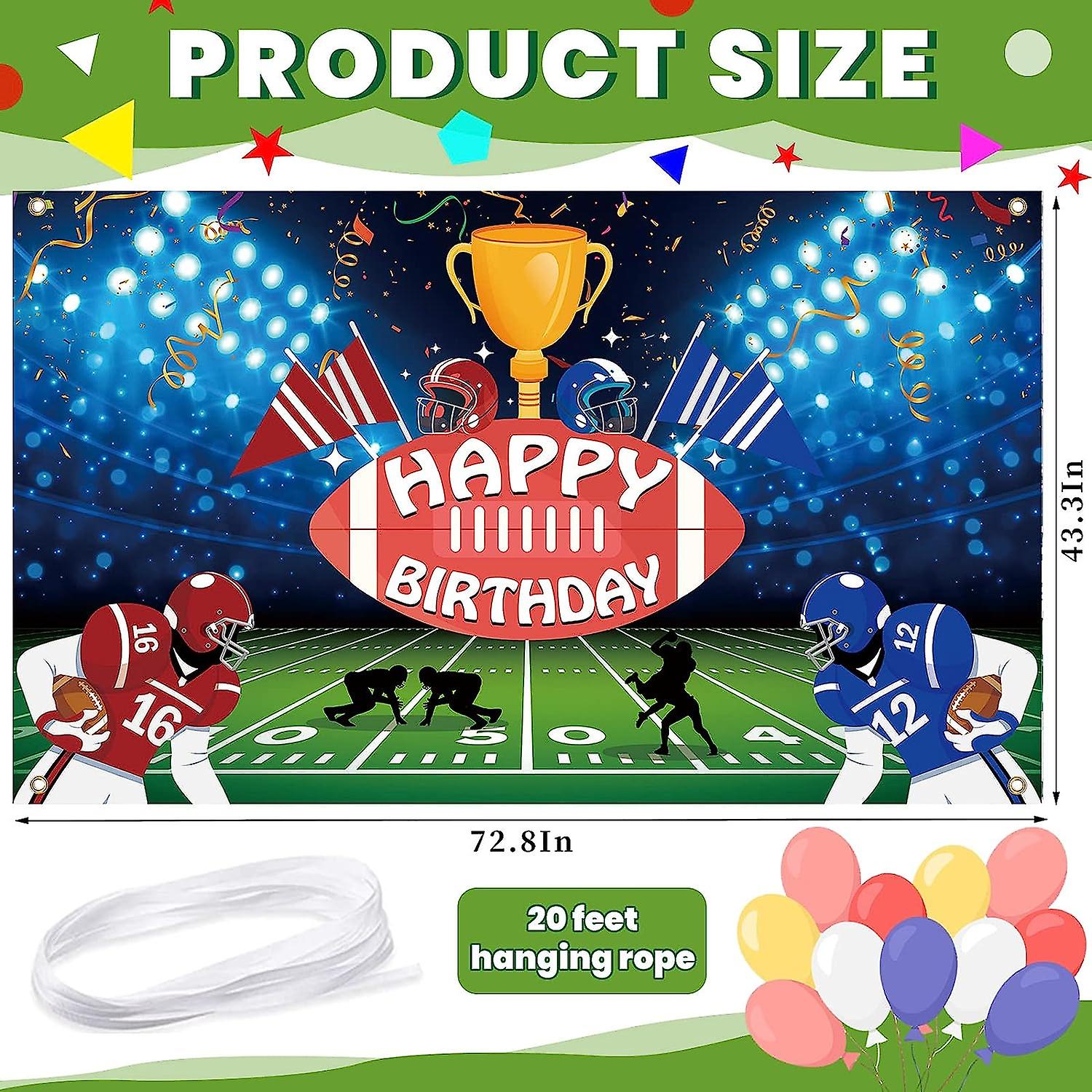 Football Birthday Party Decorations Backdrop Banner Super Football Bowl ...