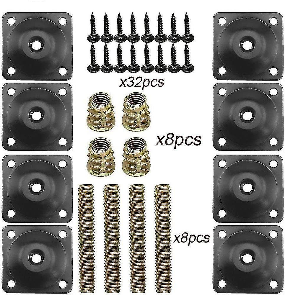 8 Pieces Furniture Leg Mounting Plates, Sofa Leg Fixing Plates, Square ...